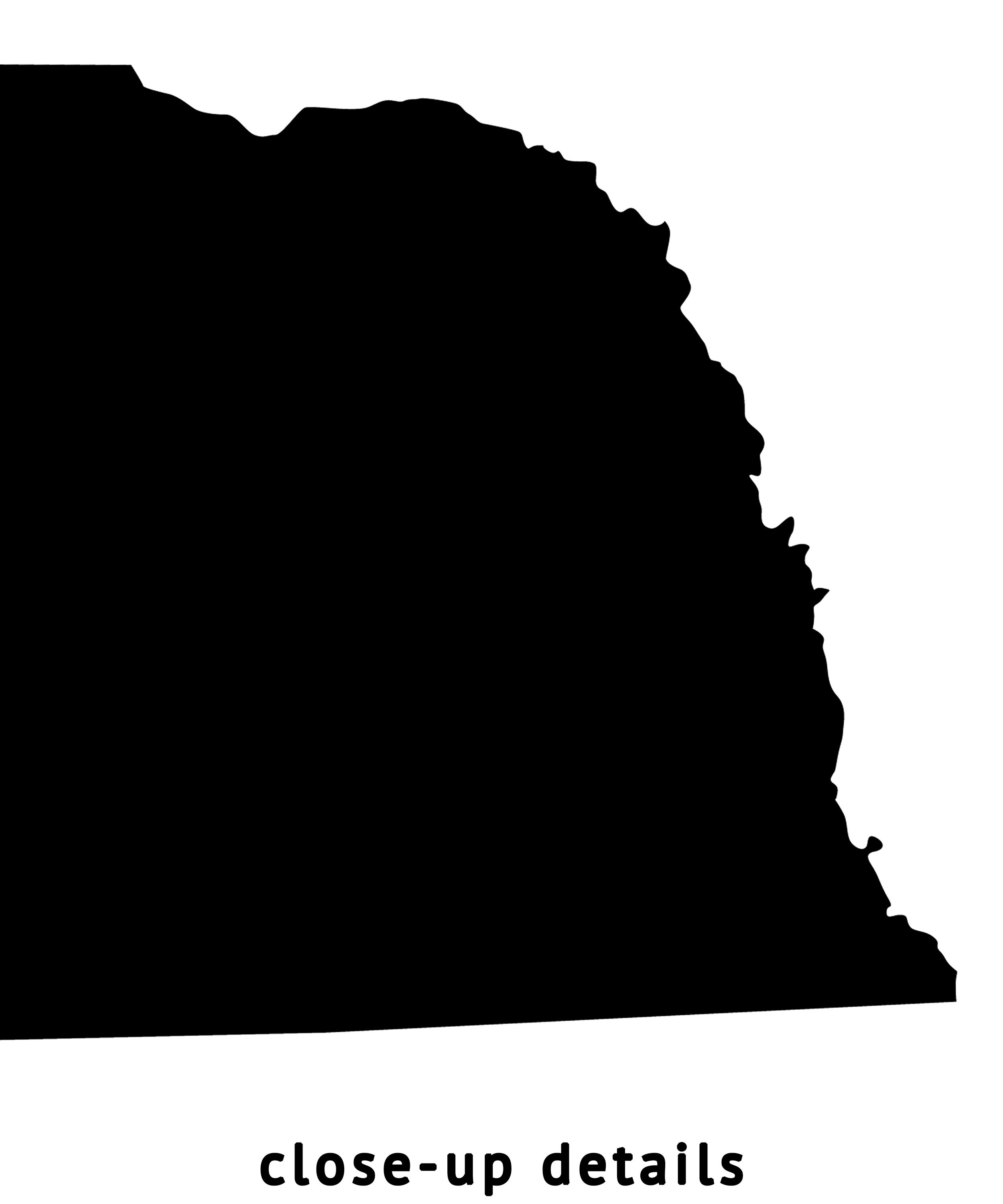 Nebraska Map, Black and White, Minimalist, Nebraska Wall Art, Map of ...