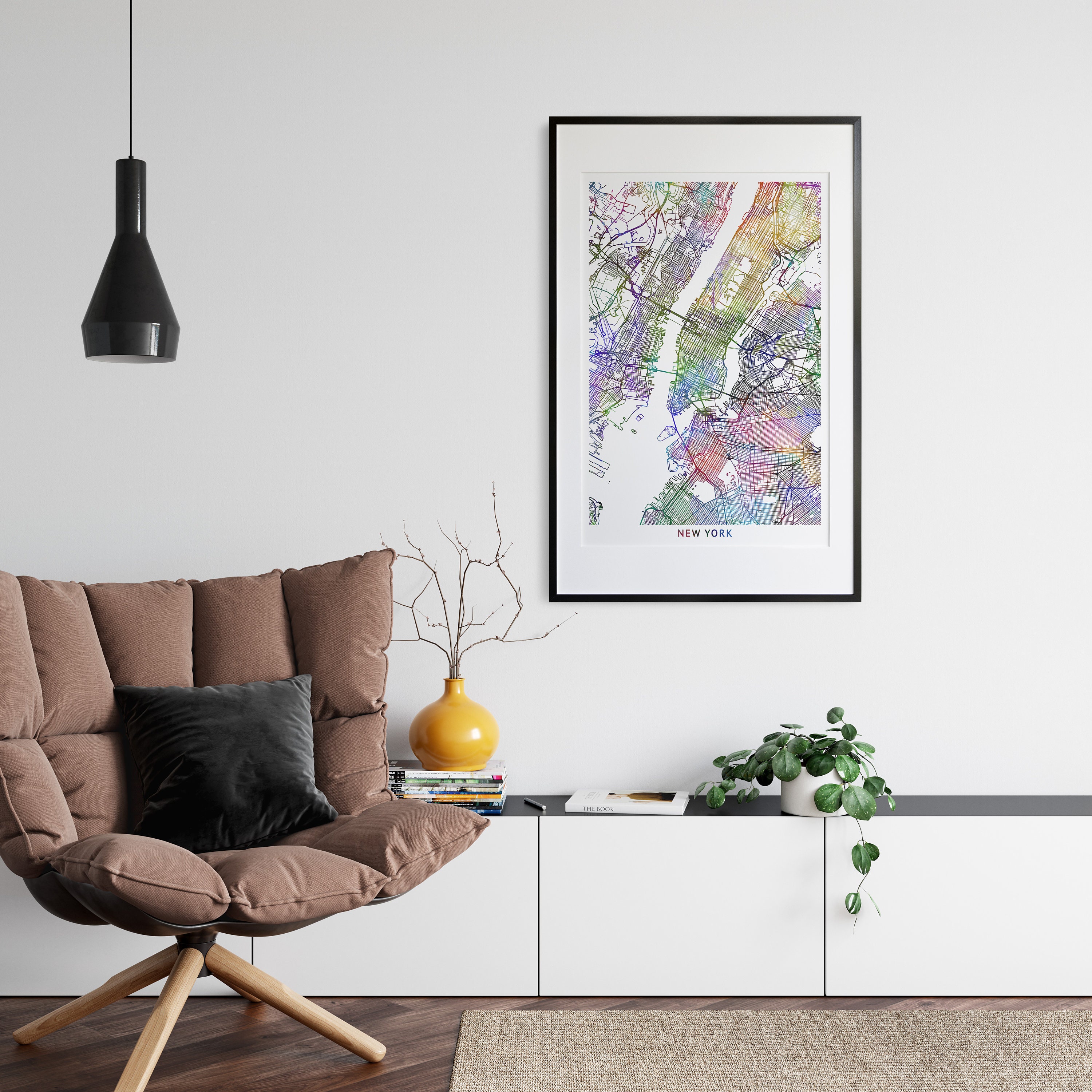 New York City Map, Multicolored, Colorful Map Art, Map of New York, New ...
