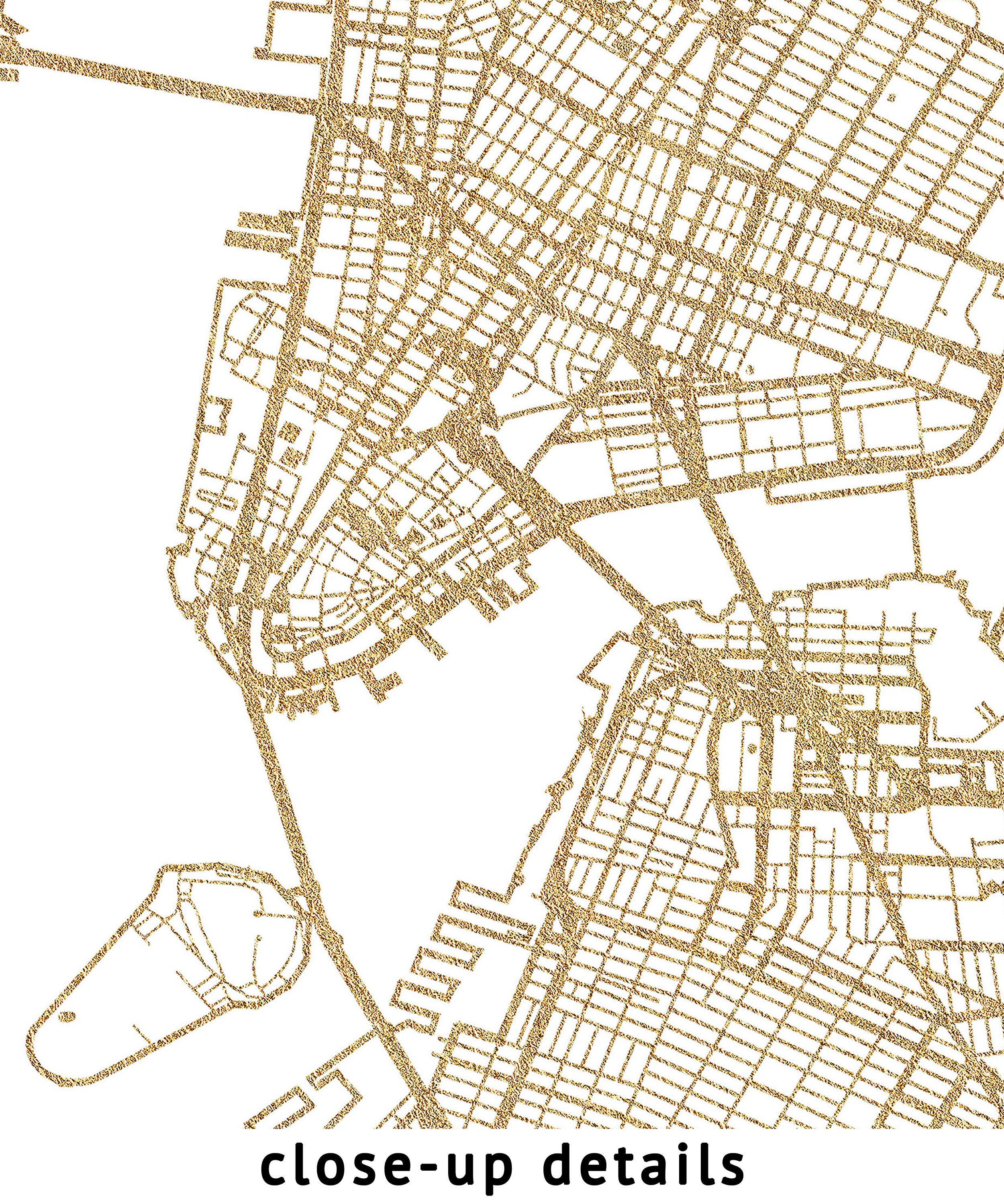 New York City Map, High Resolution Real Gold Leaf Texture, New York ...