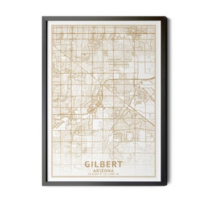Gilbert Arizona Map, High Resolution Real Gold Leaf Texture ...