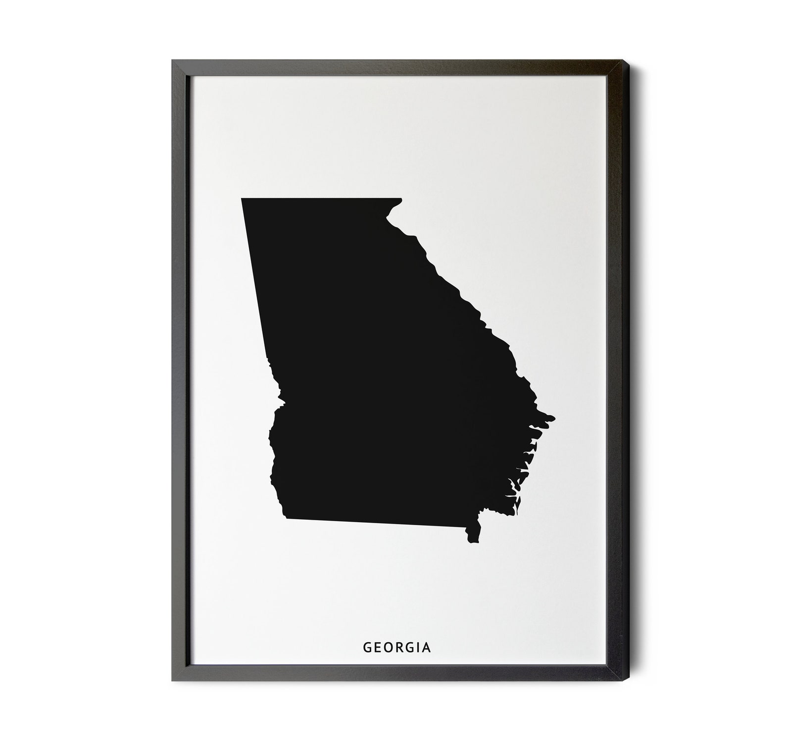 Georgia Map, Black and White, Minimalist, Georgia Map Wall Art, Map of ...