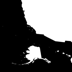 United States of America Map, Black and White, Inverted, Minimalist ...