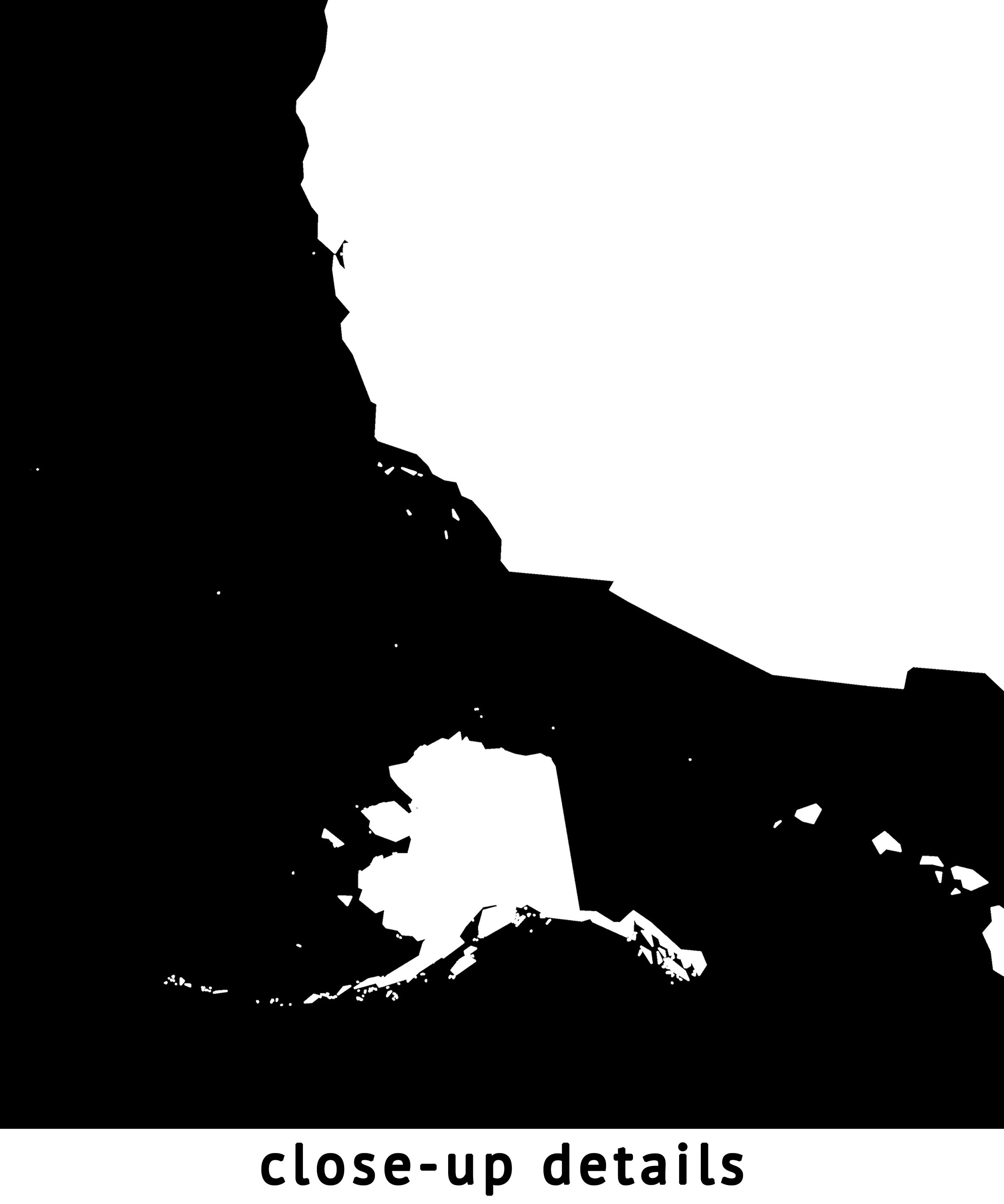 United States of America Map, Black and White, Inverted, Minimalist ...