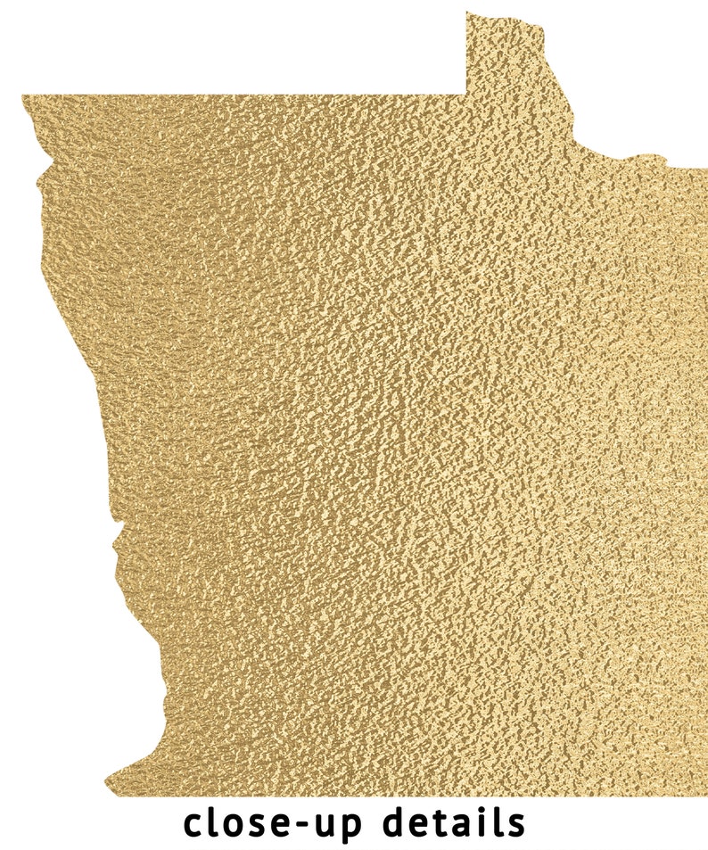 Minnesota Map Gold Foil Texture Contemporary Minnesota Wall - Etsy
