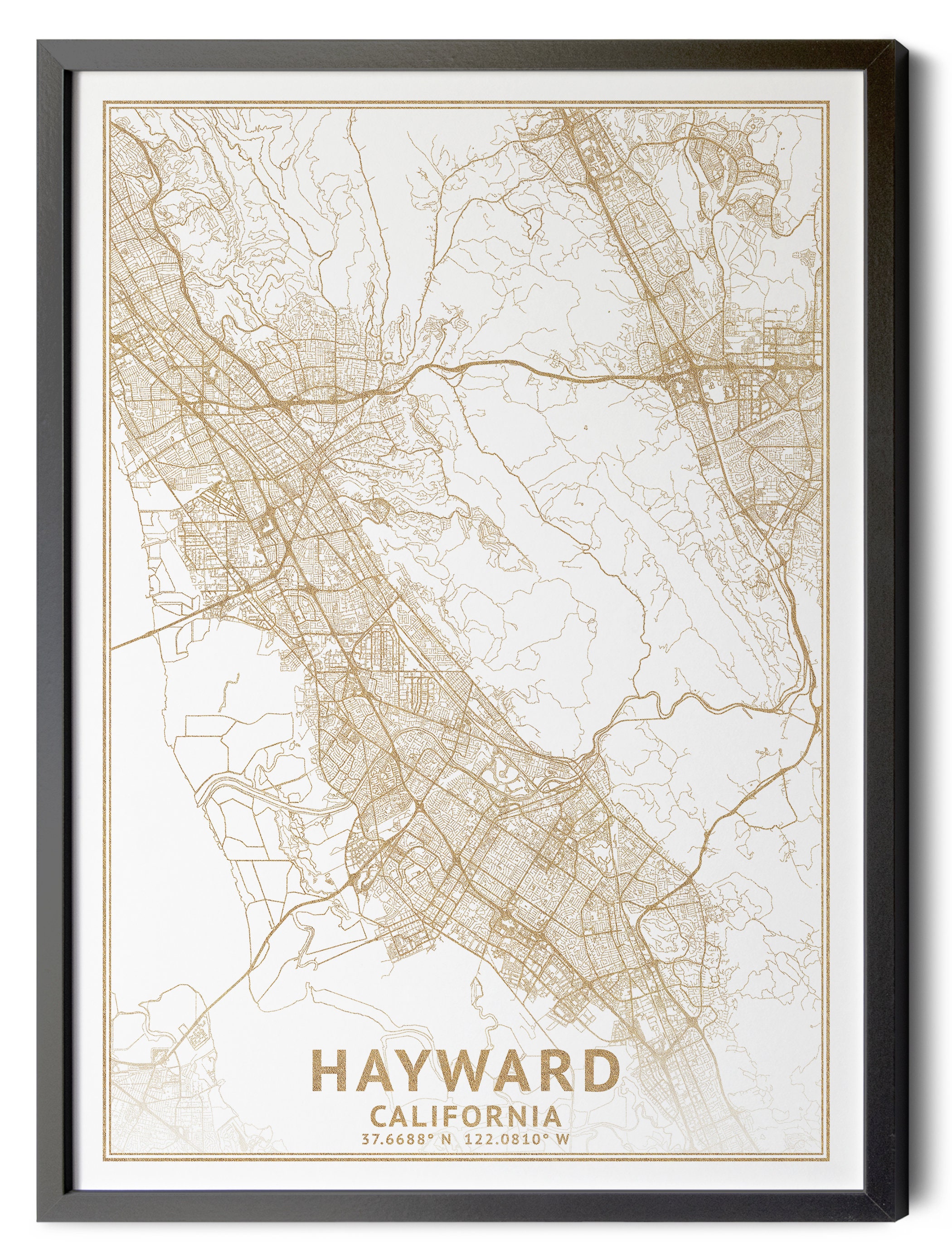 Hayward California Map, High Resolution Real Gold Leaf Texture ...