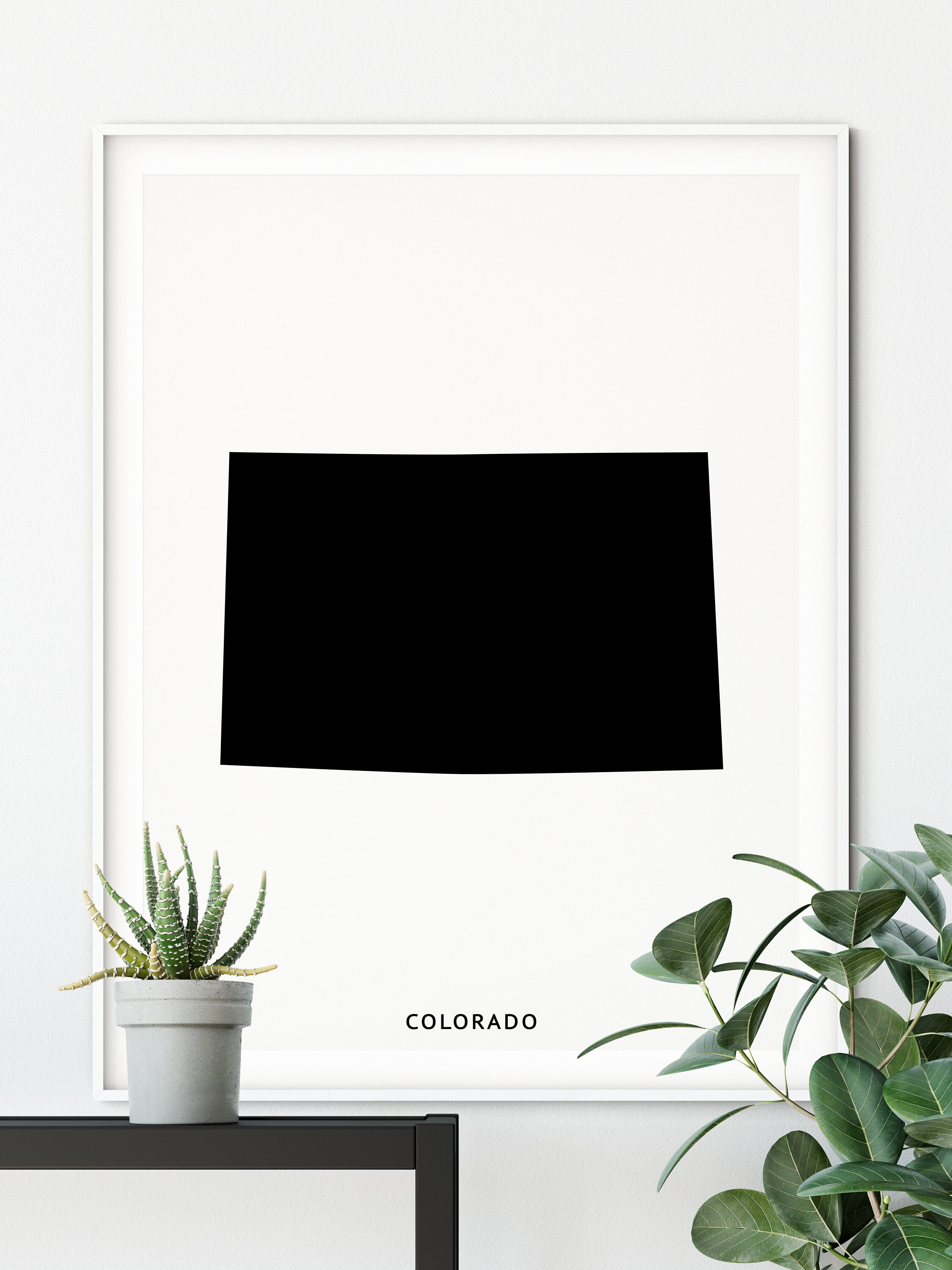 Colorado Map Black and White Minimalist Colorado State Map - Etsy