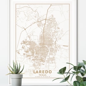 Laredo Texas Map, High Resolution Real Gold Leaf Texture, Coordinates ...
