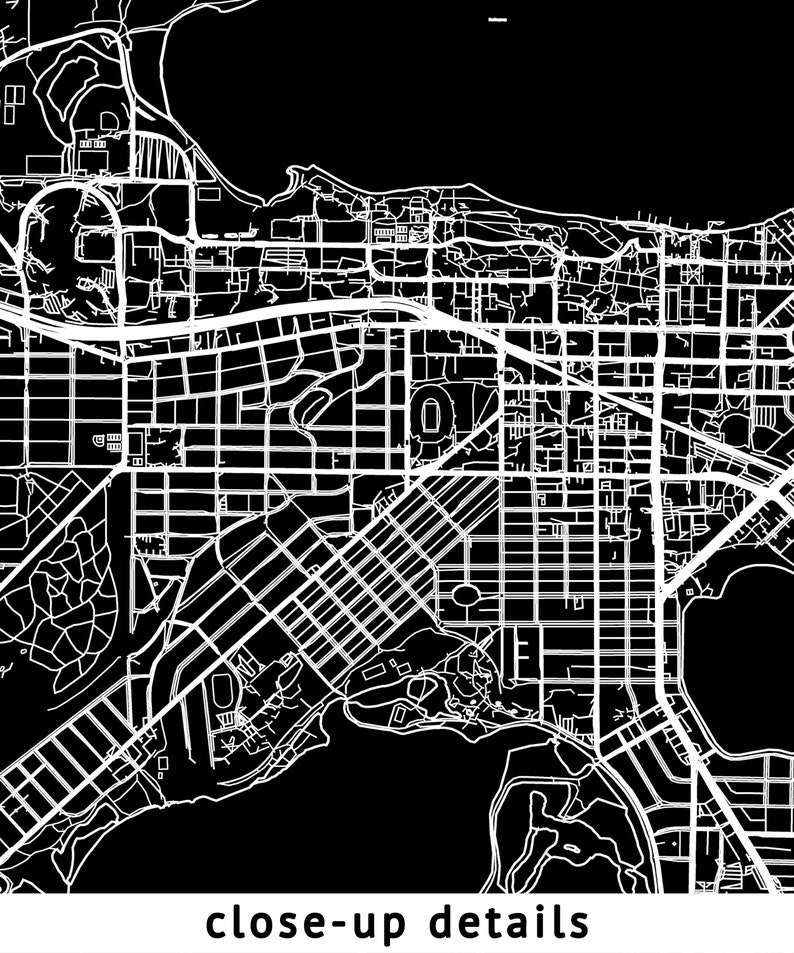 Madison Wisconsin Map Black and White Inverted Coordinates - Etsy
