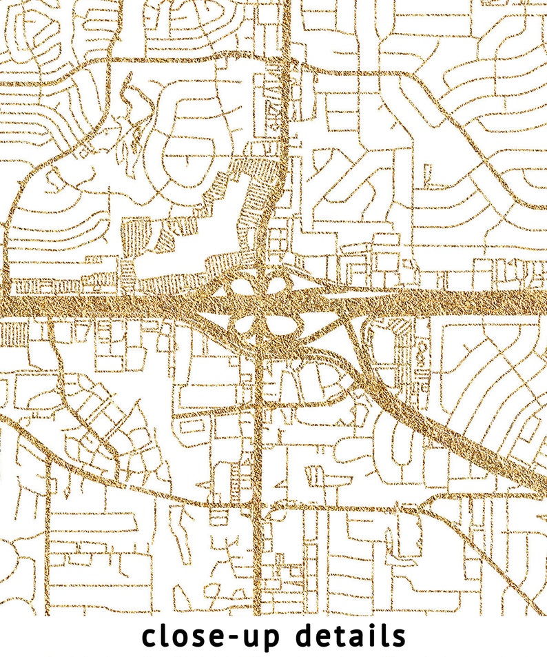 Irving Texas Map, High Resolution Real Gold Leaf Texture, Coordinates ...