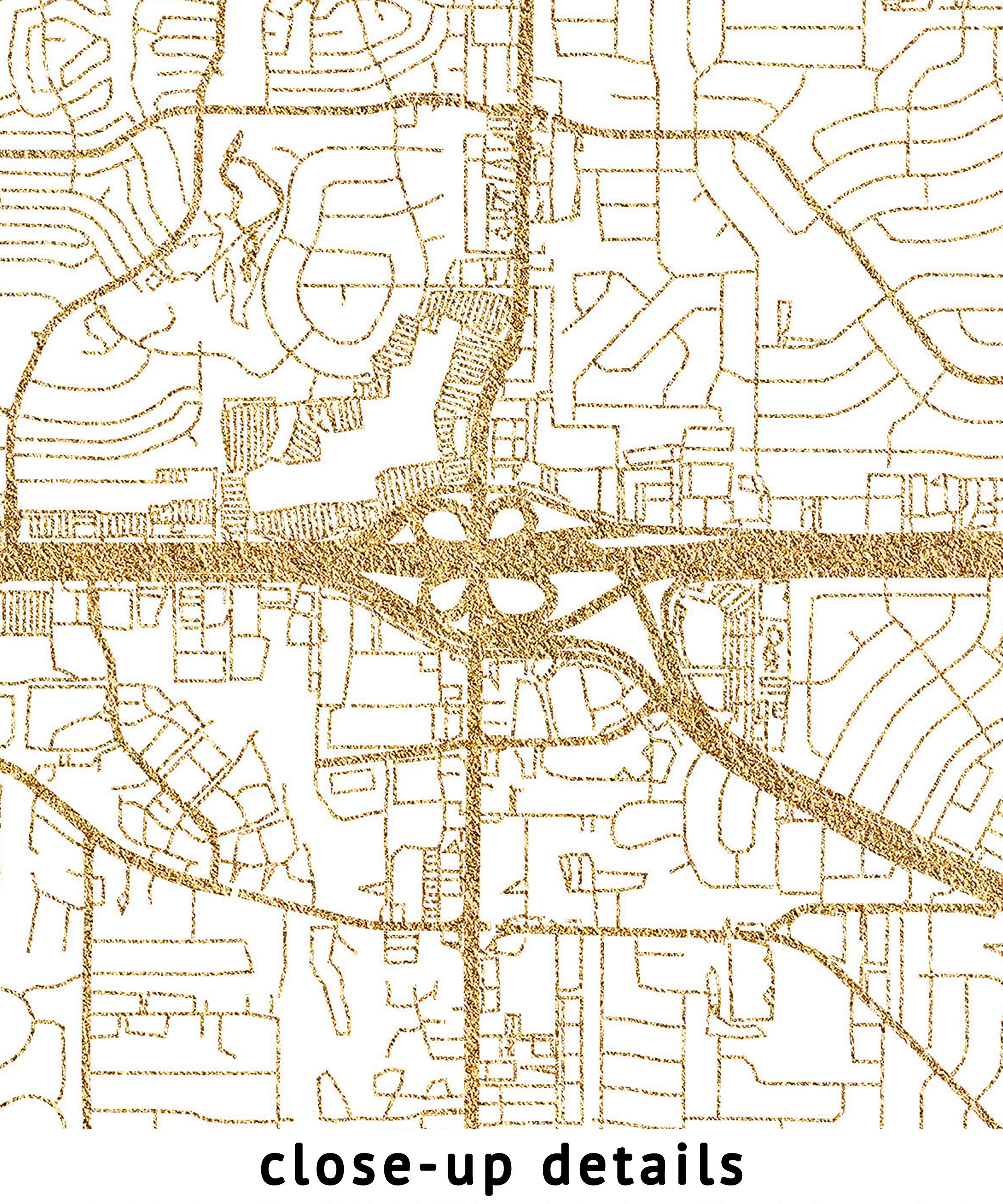 Irving Texas Map, High Resolution Real Gold Leaf Texture, Coordinates ...