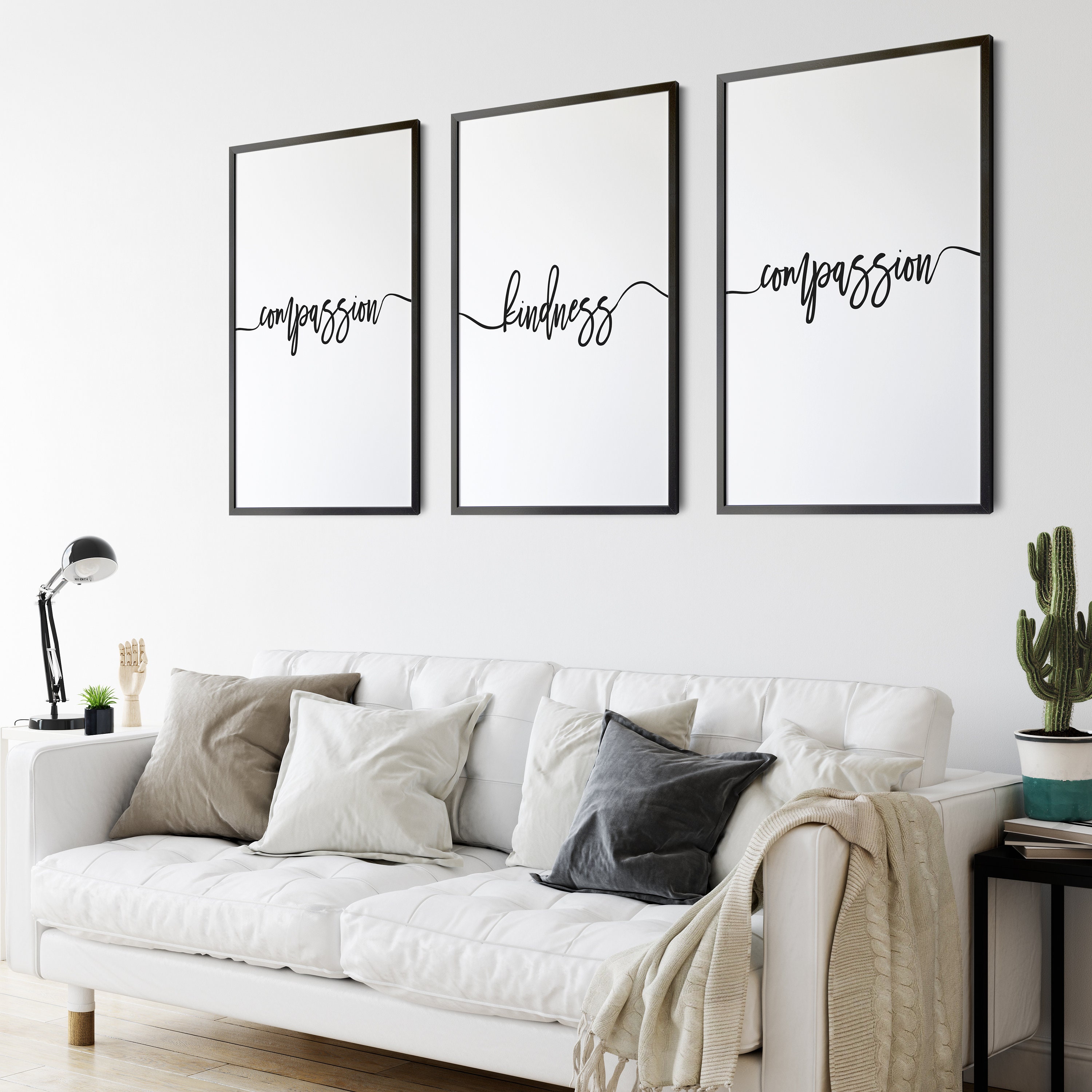 Gratitude Kindness Compassion wall decor set of 3. - Etsy France