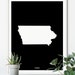 Iowa Map Black and White Inverted Minimalist Map of Iowa - Etsy