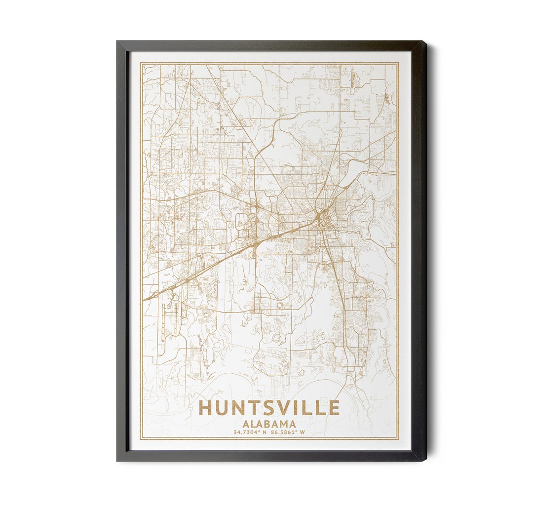Huntsville Alabama Map, High Resolution Real Gold Leaf Texture ...