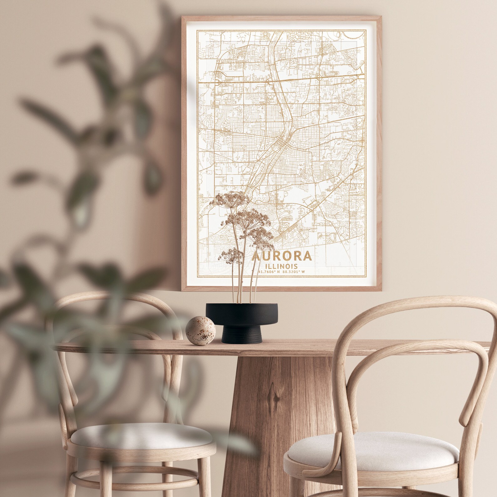 Aurora Illinois Map, High Resolution Real Gold Leaf Texture ...