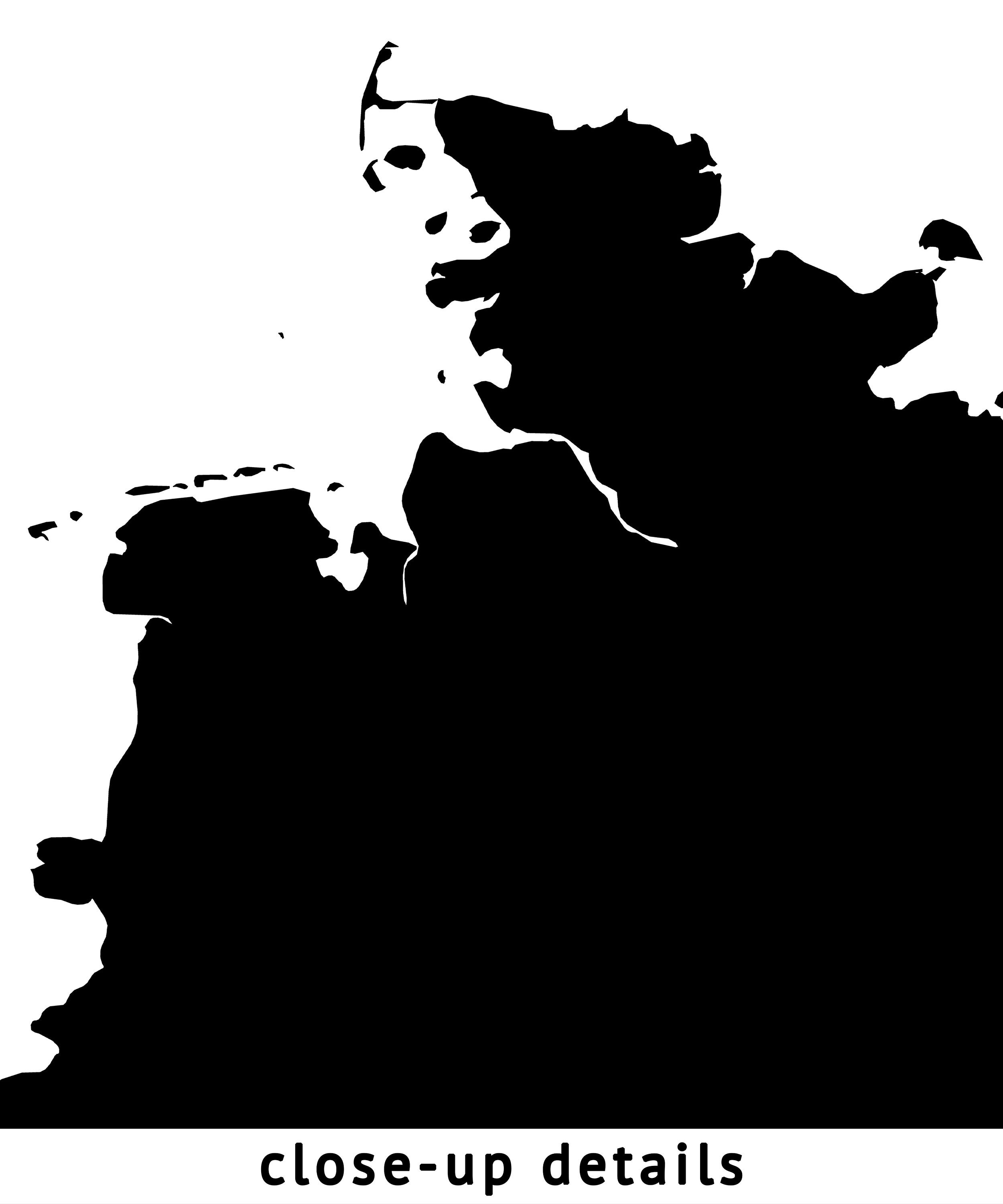 Germany Deutschland Map, Black and White, Minimalist, English and ...