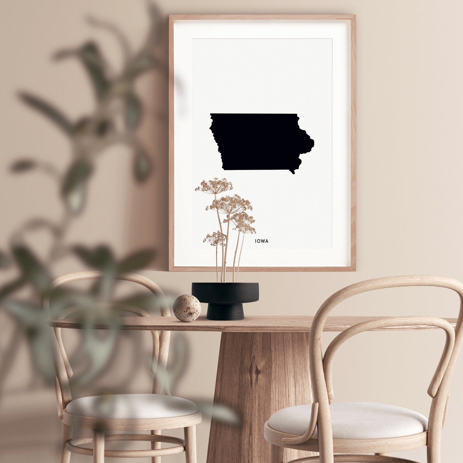 Iowa Map Black and White Minimalist Map of Iowa Iowa State - Etsy