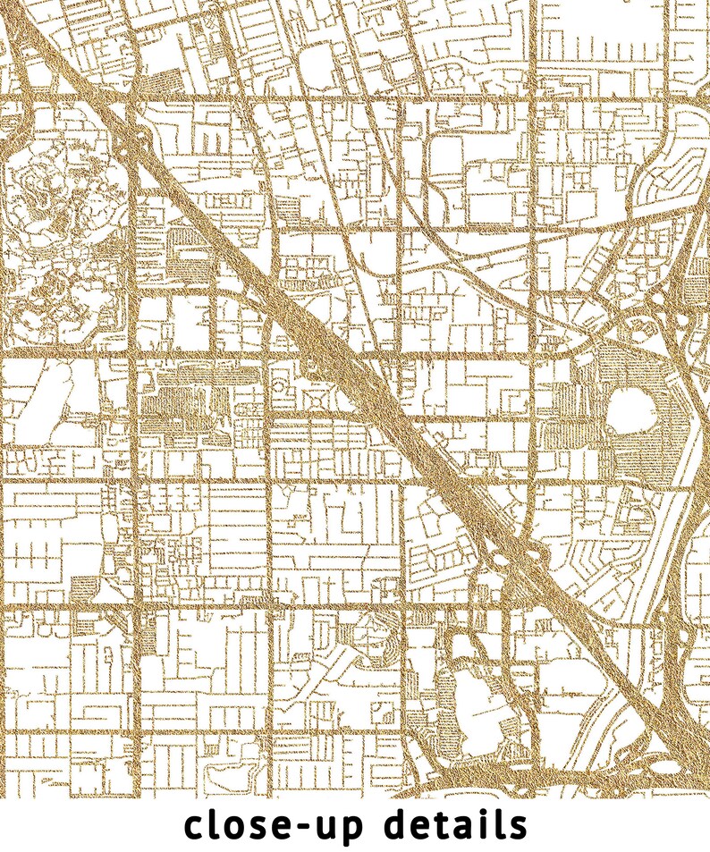 Anaheim California Map, High Resolution Real Gold Leaf Texture ...