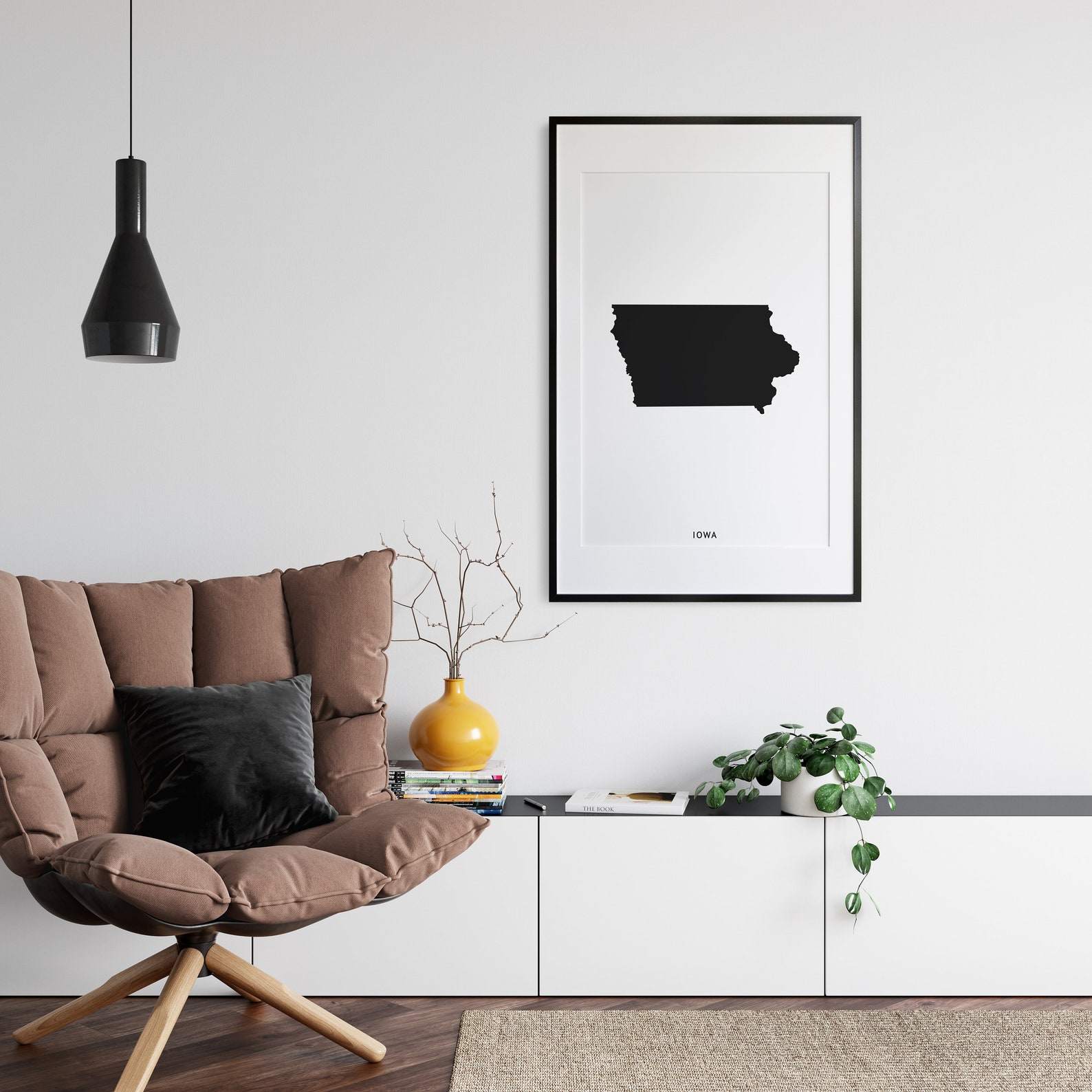 Iowa Map Black and White Minimalist Map of Iowa Iowa State | Etsy