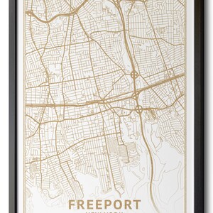 Freeport New York Map, High Resolution Real Gold Leaf Texture ...