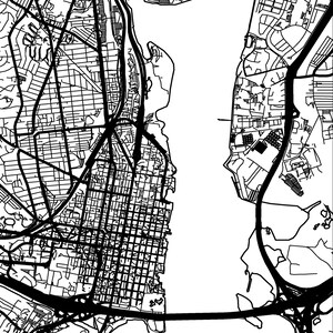 Alexandria Virginia Map Black and White Coordinates Map of | Etsy