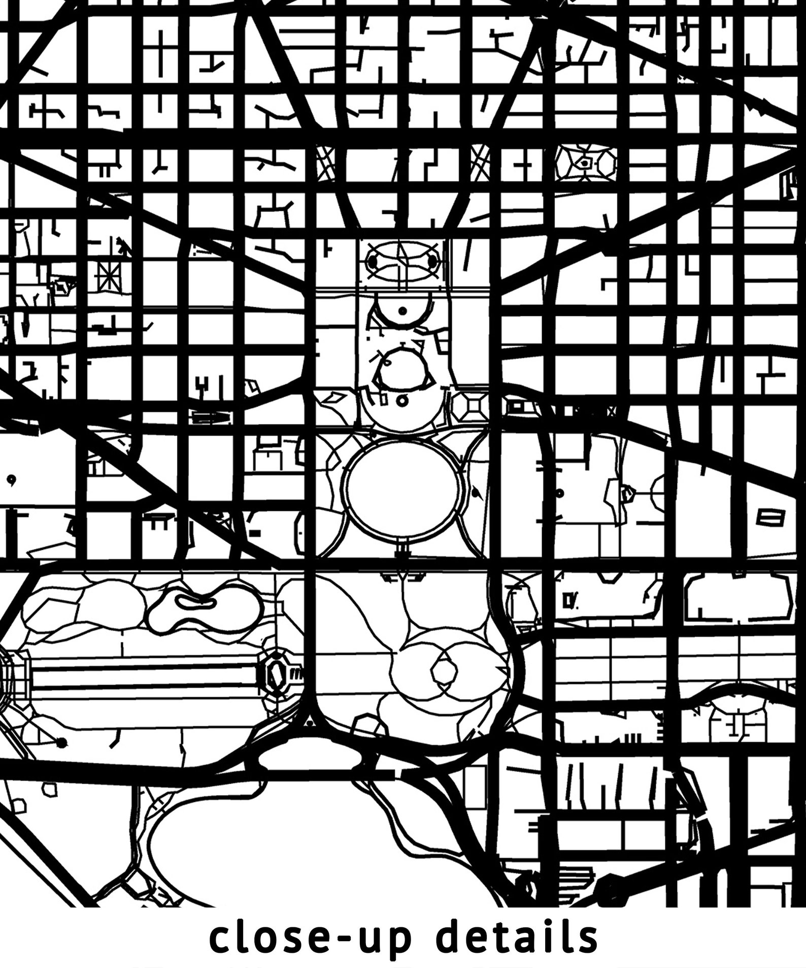 Washington DC Map, Black and White, Washington DC Poster, City Street ...