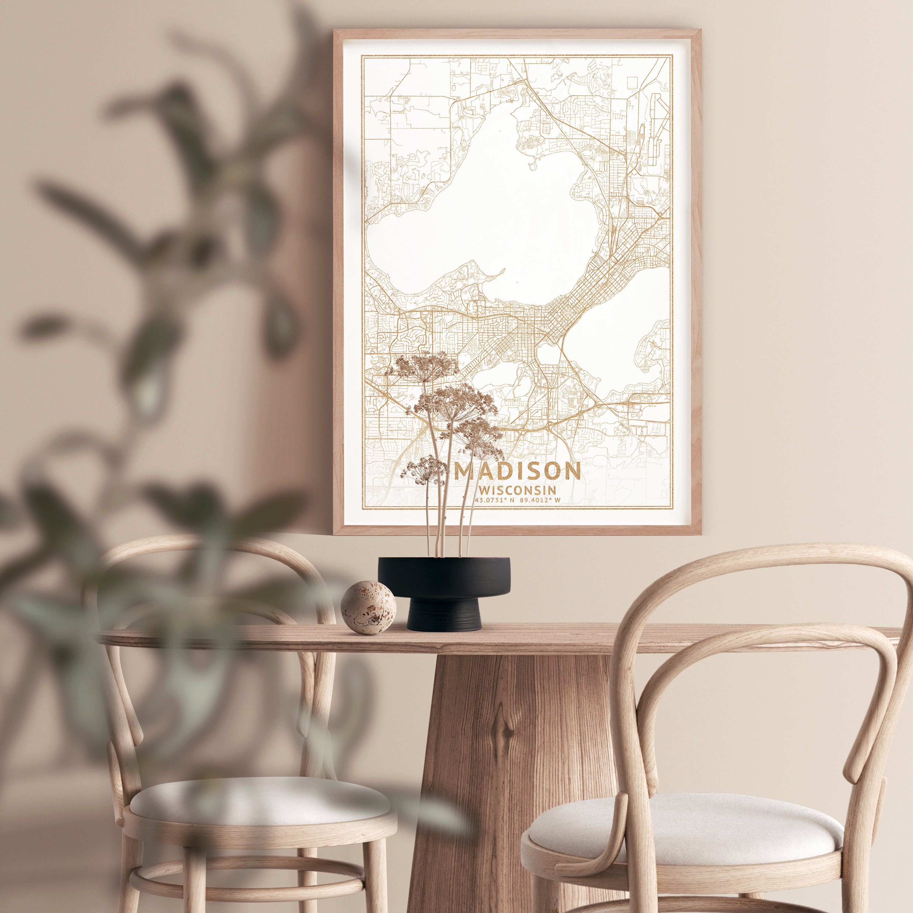 Madison Wisconsin Map, High Resolution Real Gold Leaf Texture ...