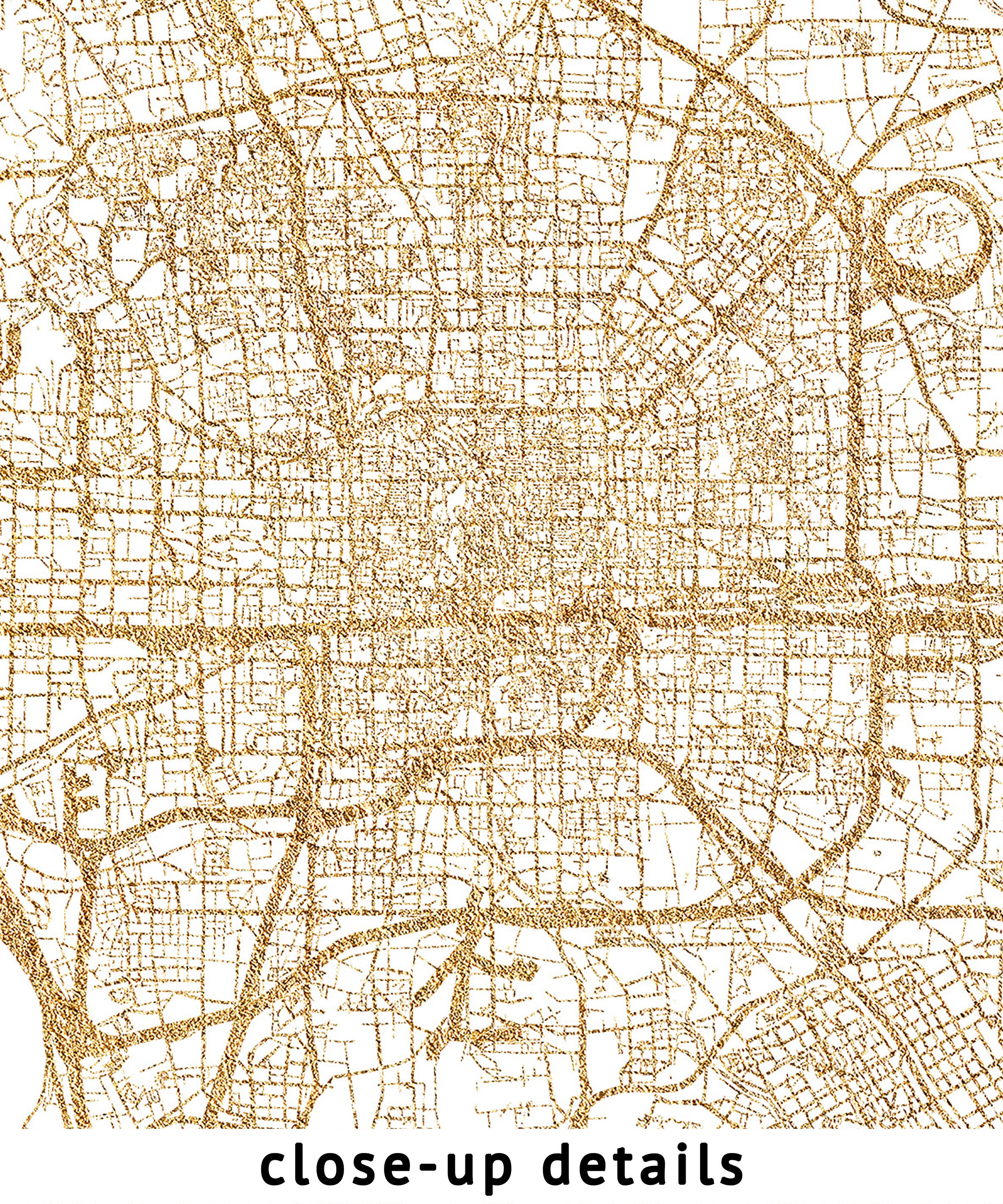 Beijing China Map, High Resolution Real Gold Leaf Texture, Coordinates ...