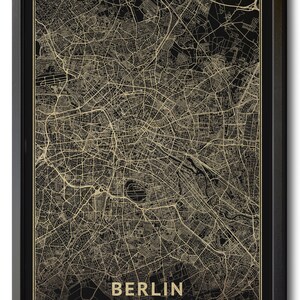 Berlin Germany Map, Berlin Deutschland Map, Black, High Resolution Real ...