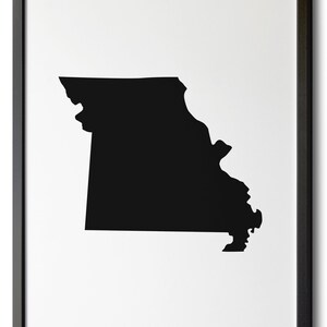 Missouri Map, Black and White, Minimalist, Missouri Wall Art, Map of ...