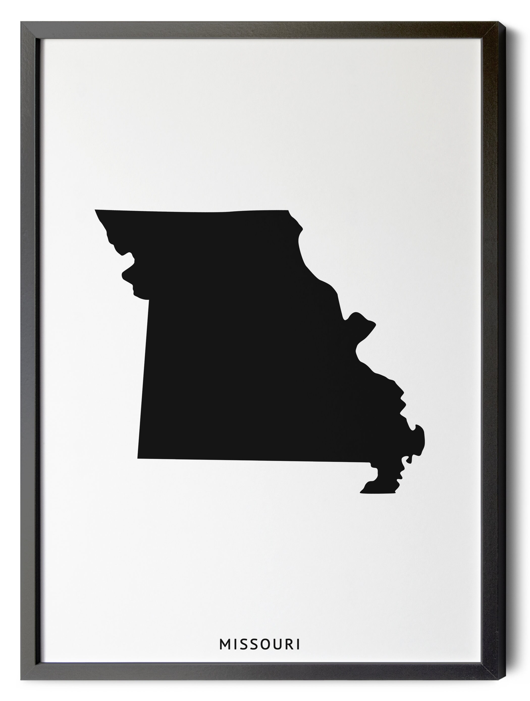 Missouri Map Black and White Minimalist Missouri Wall Art | Etsy