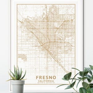 Fresno California Map, High Resolution Real Gold Leaf Texture ...
