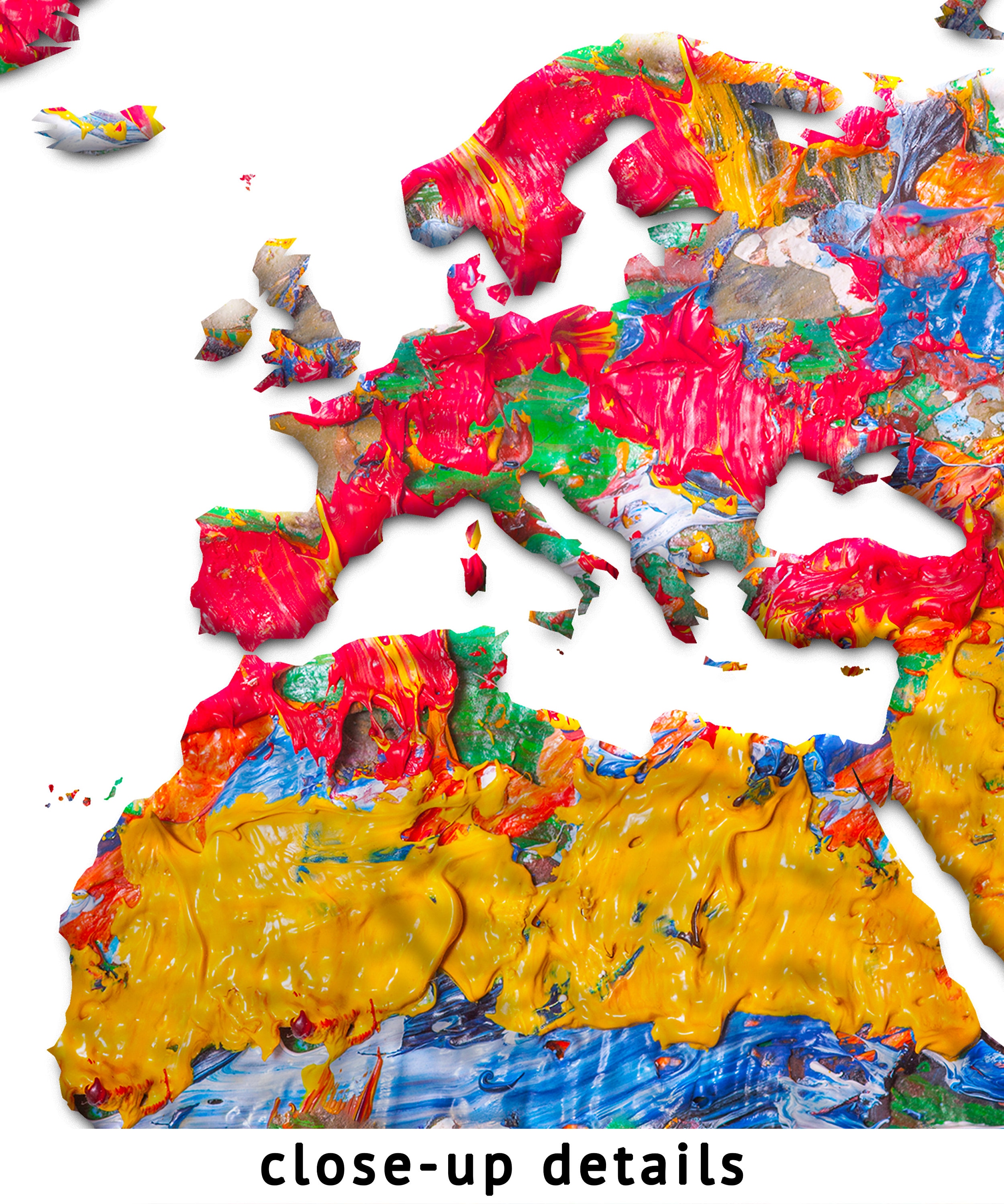 World Map, Paint, Multicolored, Colorful, World Map Wall Art, Hi ...