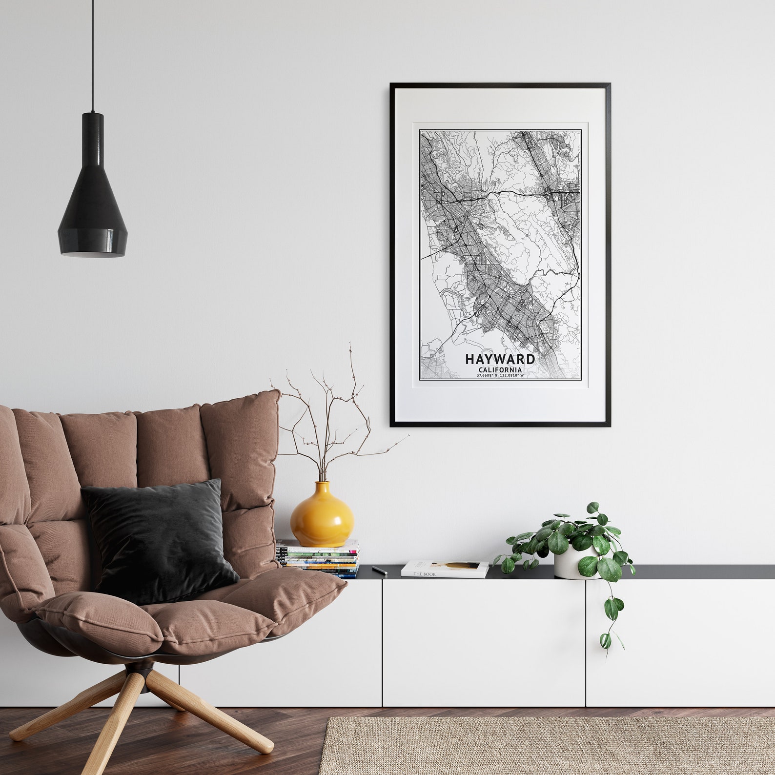 Hayward California Map, Black and White, Coordinates, Map of Hayward ...