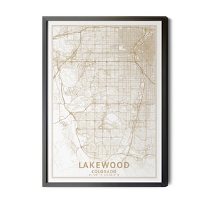 Lakewood Colorado Map, High Resolution Real Gold Leaf Texture ...