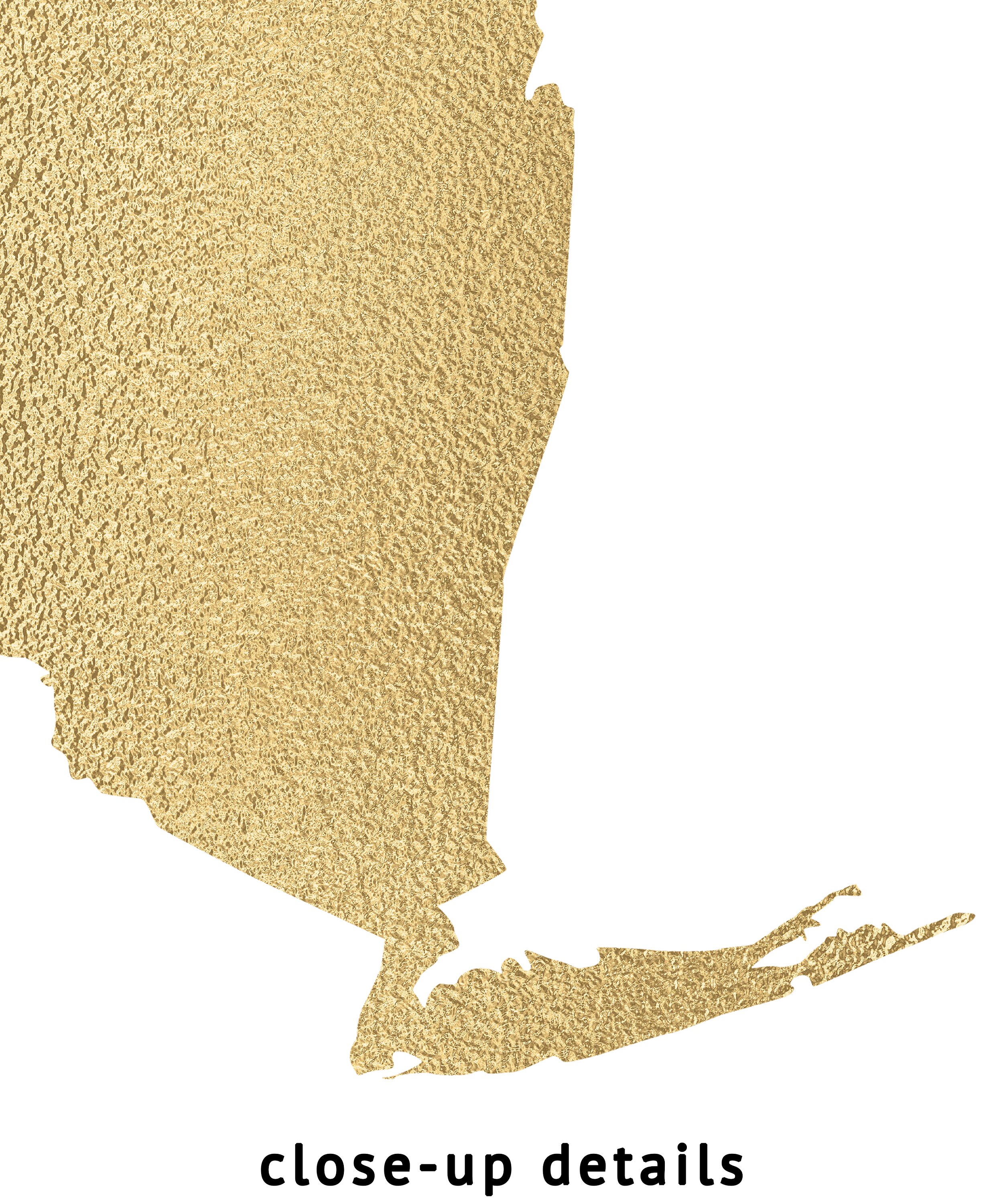 New York State Map, Gold Foil Texture, Contemporary, NY State Poster ...