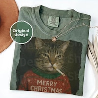 Angry Holiday Cat Design - Etsy