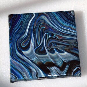 Acrylic Pour Mini Canvas Blue Flames - Etsy