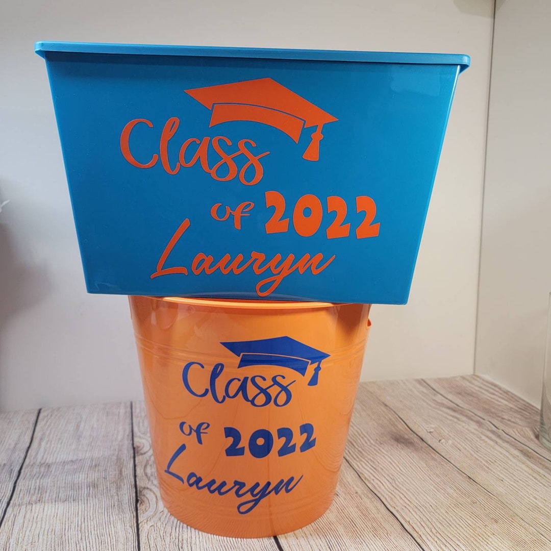 Personalized Gift Bin, Graduation Bin, Class of 2022, Empty Gift Basket ...