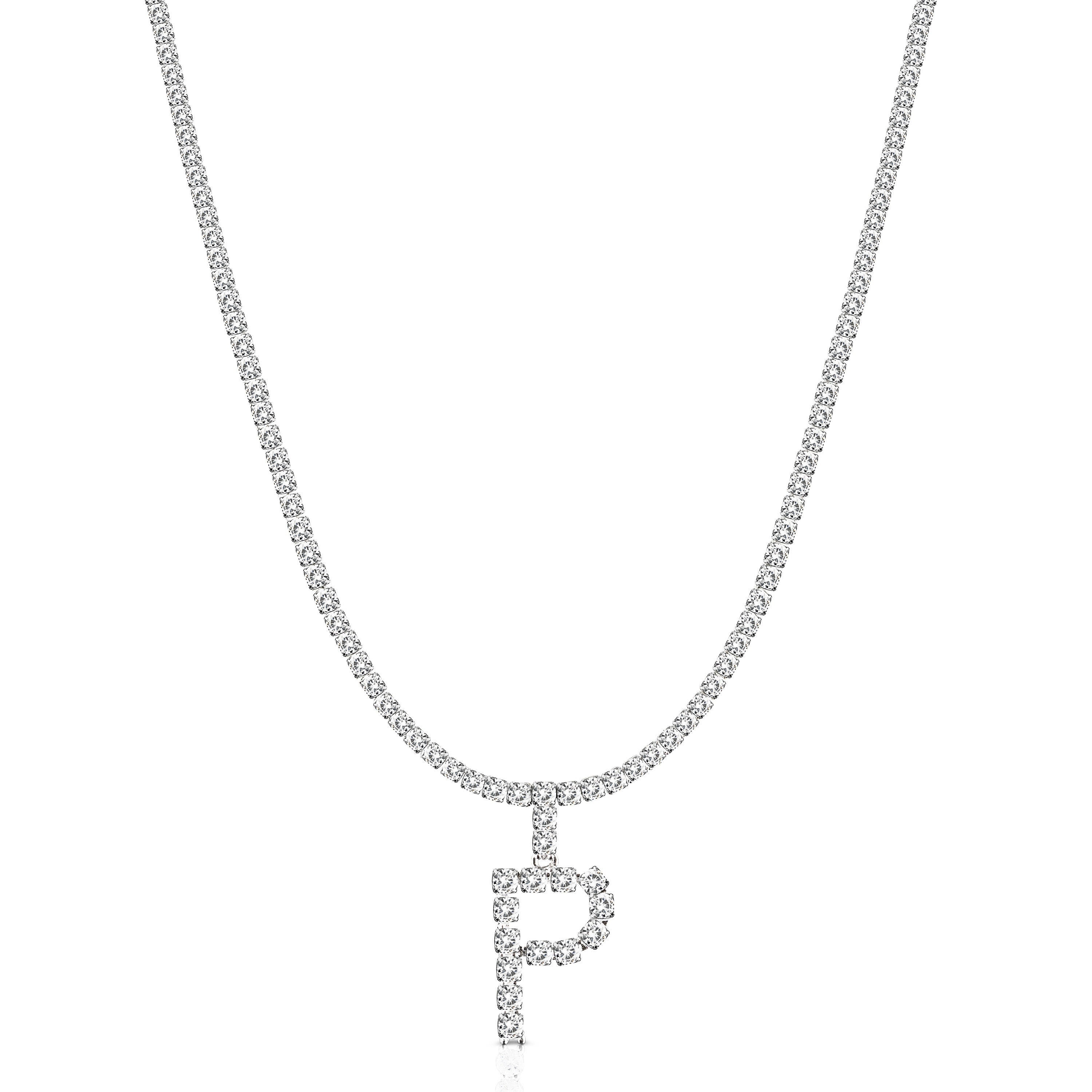 Personalized Initial Diamond Letter Pendant Necklace and | Etsy