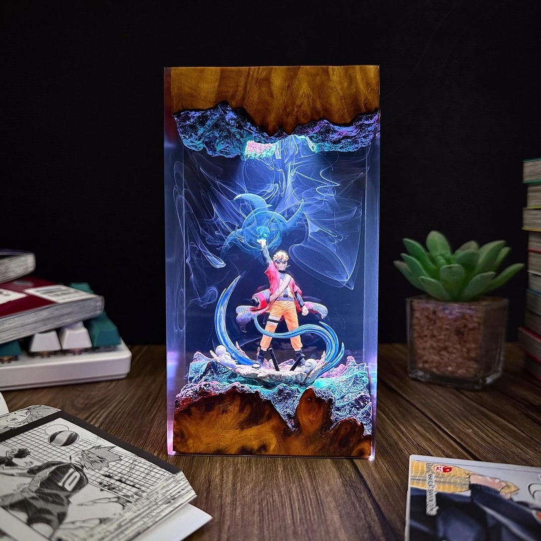 Uzumaki Naruto Sage Mode Resin Lamp LED Night Light Handmade Anime Gift ...