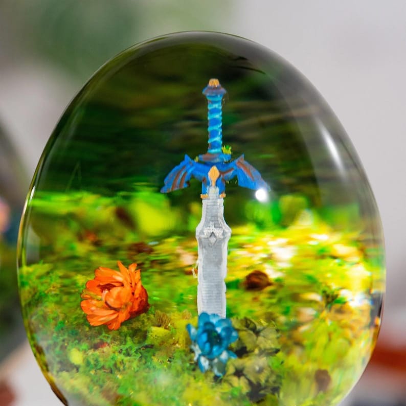 Zelda Master Sword Resin Egg Lamp LED Night Light Handmade Fantasy Game ...