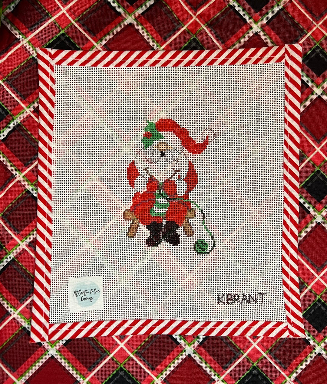 Knitting Santa, Needlepoint Canvas - Etsy