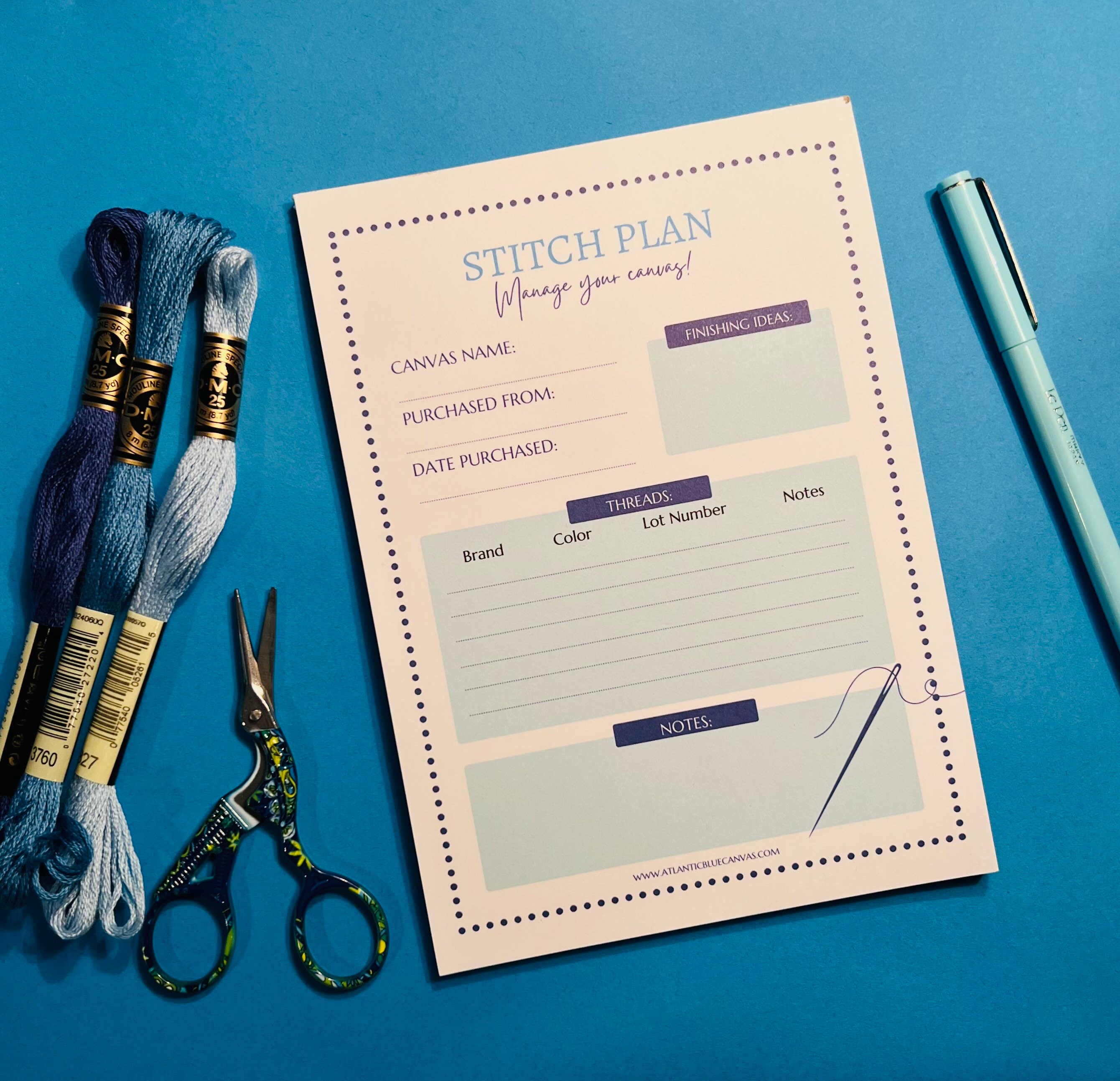 Stitch Plan Notepad, Needlepoint Project Tracker, Thread Organizer - Etsy