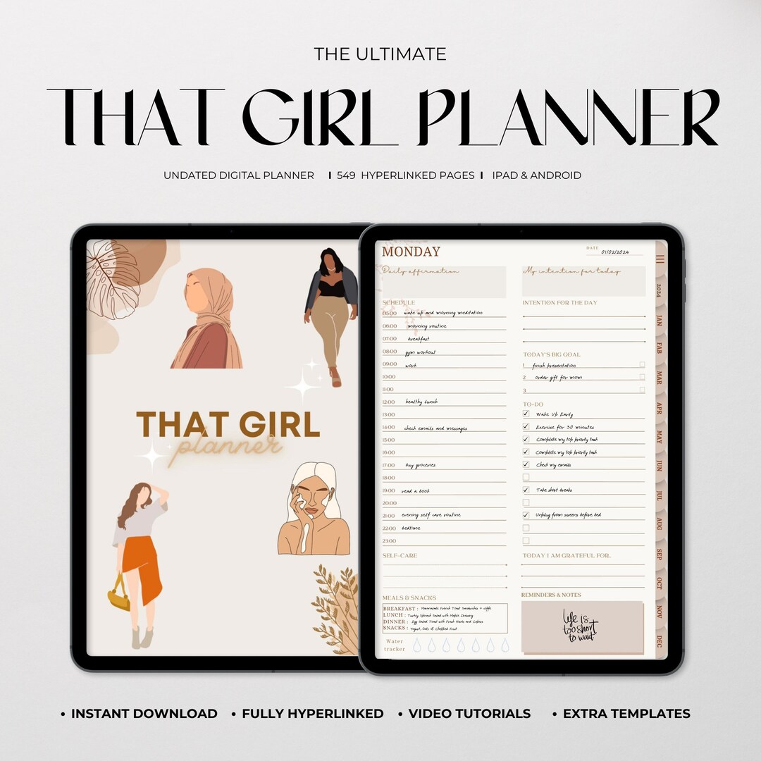 THAT GIRL Planner, Undated Digital Planner,2024 iPad Planner, iPad 365 ...