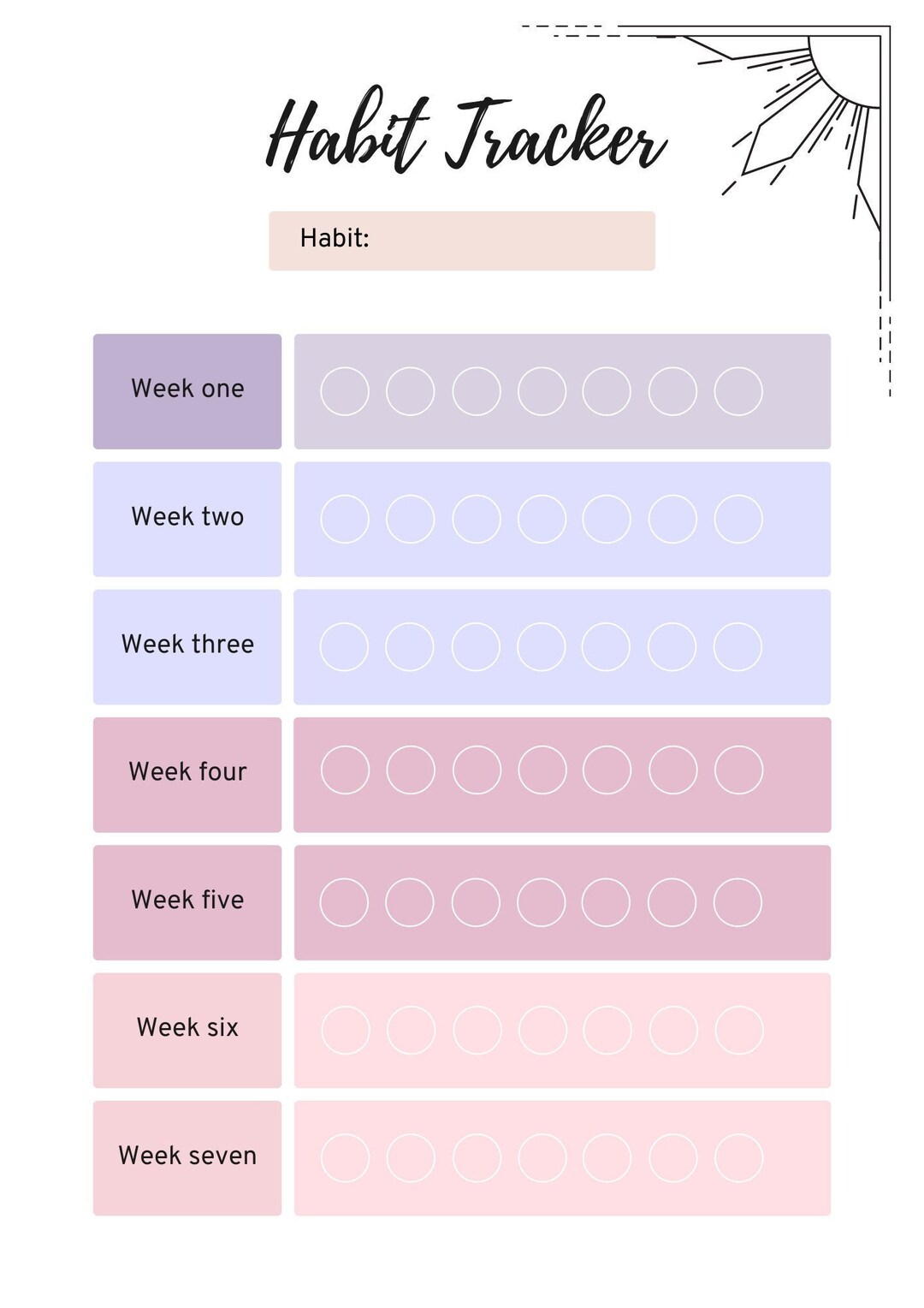 Habit Tracker, Weekly Tracker, Visual Tracker - Etsy
