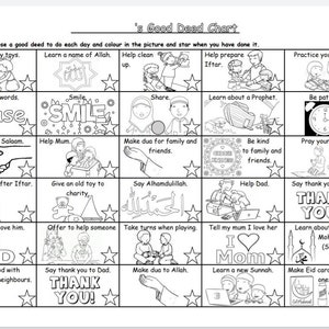 Ramadan Good Deeds Chart for Children. DIGITAL DOWNLOAD. - Etsy