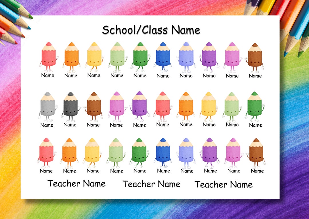 Personalized Crayon Class Gift: End of Year Teacher Present (digital ...