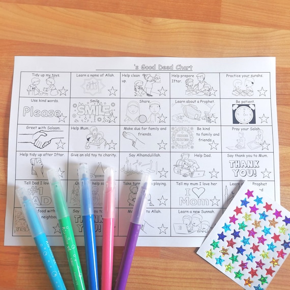 Ramadan Good Deeds Chart and Stickers Pack | Etsy UK