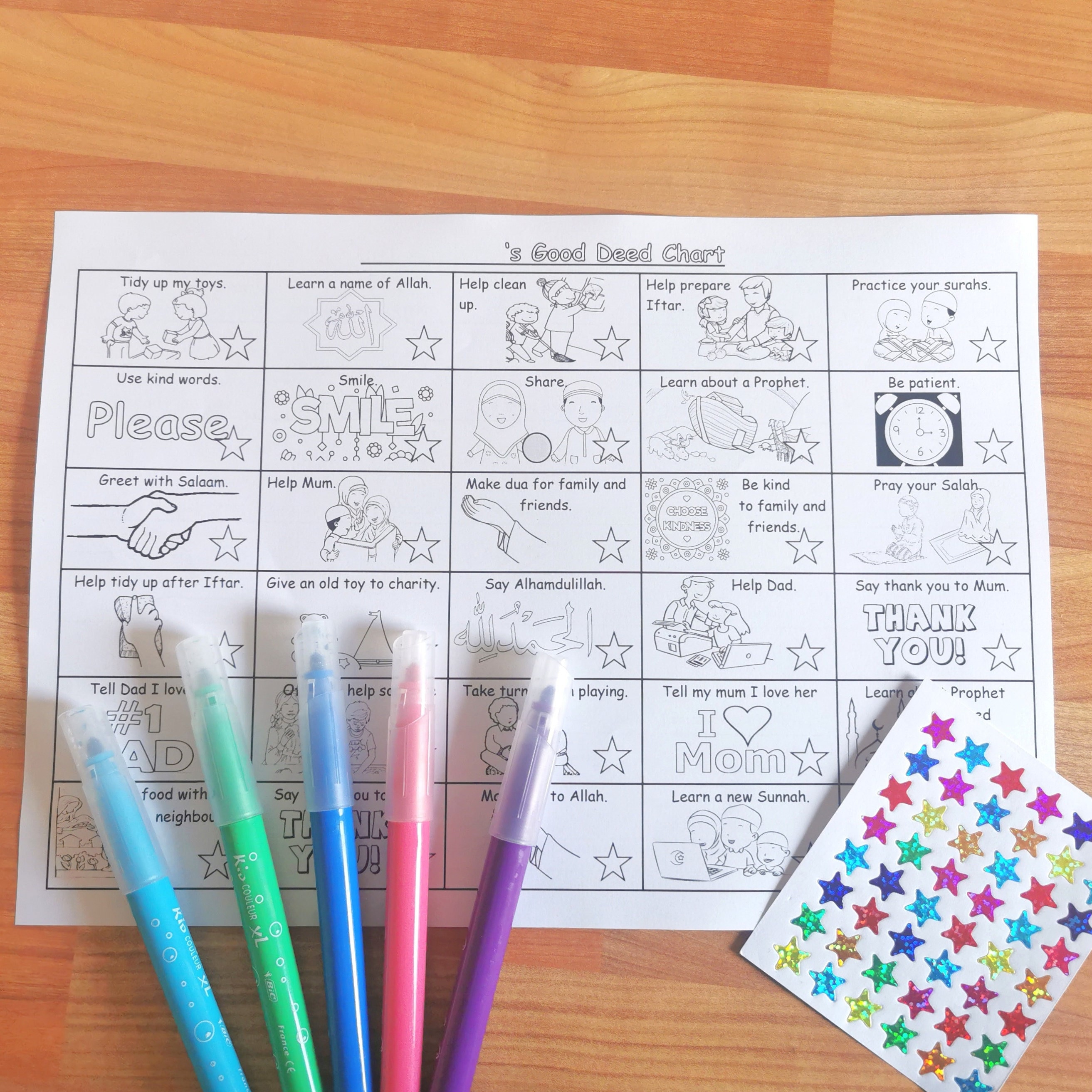 Ramadan Good Deeds Chart and Stickers Pack - Etsy UK