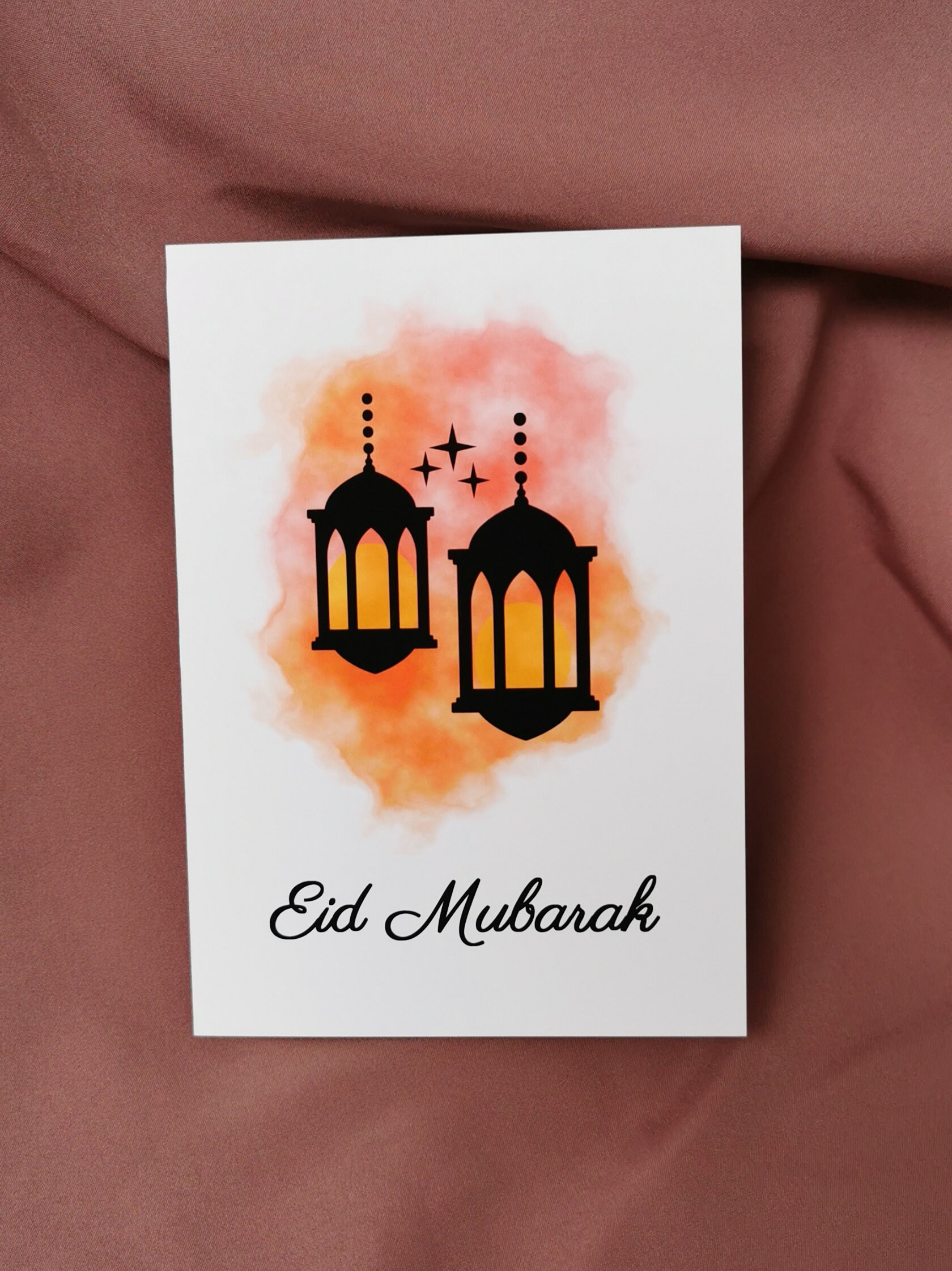 Water Colour Eid Cards Modern Eid Cards Silhouette Eid - Etsy UK